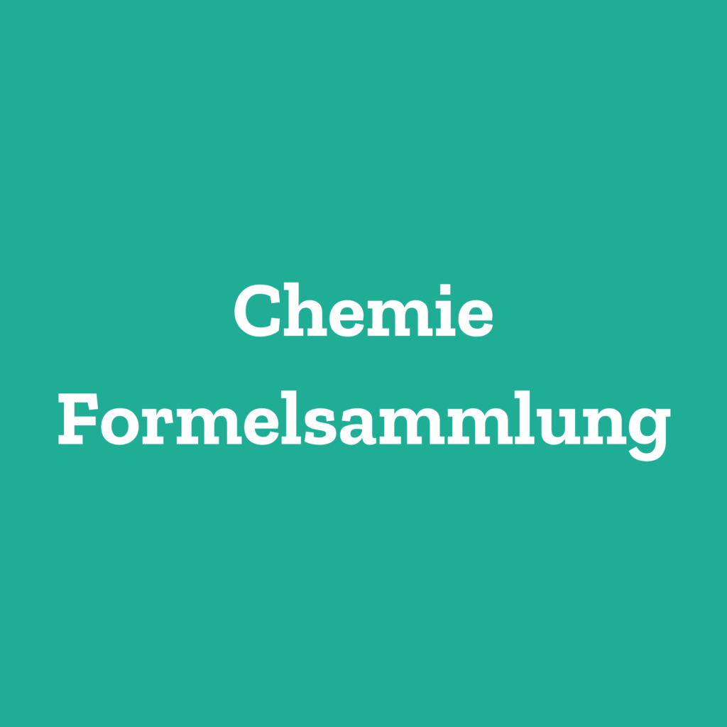 Chemie Formelsammlung | Pharmazie und Chemie Nachhilfe